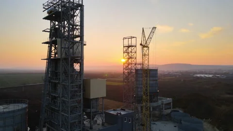 Cement factory at open pit mining of con... | Stock Video | Pond5