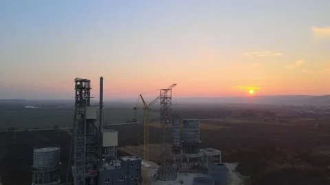 Cement factory at open pit mining of con... | Stock Video | Pond5