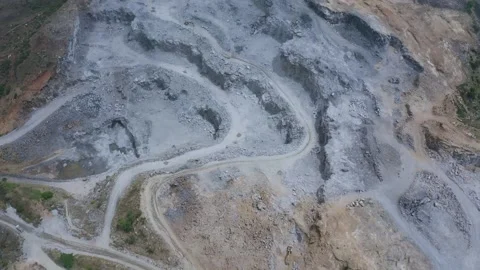 Cement mine pit production in a remote a... | Stock Video | Pond5