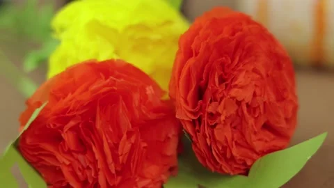 Cempasuchil paper flower for the day of ... | Stock Video | Pond5