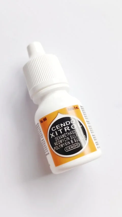 Cendo Xitrol Eye drops liquid medication... | Stock Video | Pond5