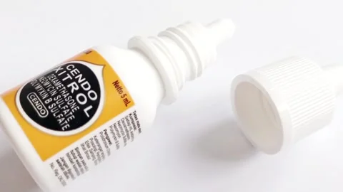 Cendo Xitrol Eye drops liquid medication... | Stock Video | Pond5
