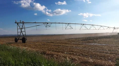Center pivot irrigation system with drop... | Stock Video | Pond5