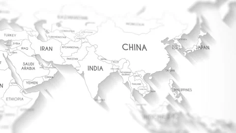 Asia Map With Countries Stock Video Footage | Royalty Free Asia Map ...