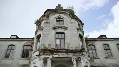 Central facade of beautiful old neo-baro... | Stock Video | Pond5