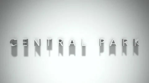 central park 3D title animation white te... | Stock Video | Pond5