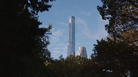Central Park Tower Through Trees, Tall H... | Stock Video | Pond5