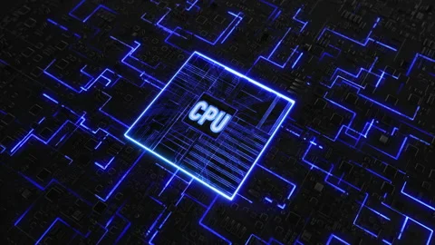 Central Processing Unit. Futuristic Anim... | Stock Video | Pond5