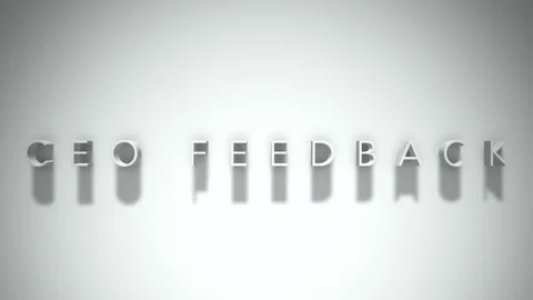 ceo feedback 3D title animation white te... | Stock Video | Pond5