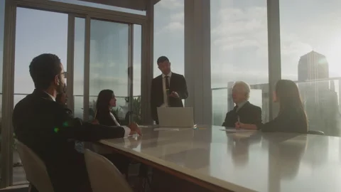 Ceo Gives a Speech to Colleagues in High... | Stock Video | Pond5