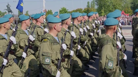 ceremonial parade with the participation... | Stock Video | Pond5