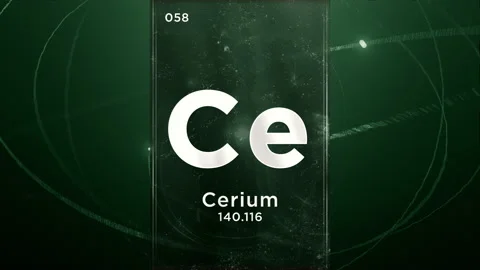 Cerium (Ce) symbol chemical element of t... | Stock Video | Pond5