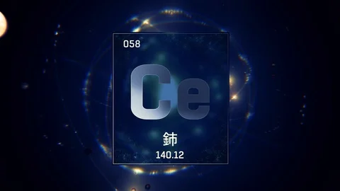 Cerium as Element 58 of the Periodic Tab... | Stock Video | Pond5