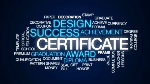 Certificate animated word cloud, text de... | Stock Video | Pond5
