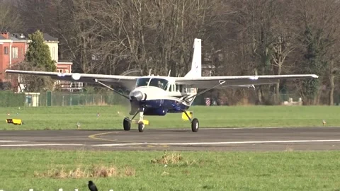Cessna 208 Caravan Vacating the Runway a... | Stock Video | Pond5