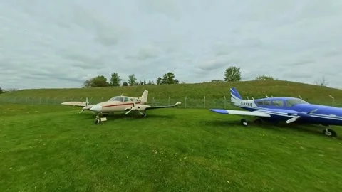 Cessna 401 and Piper PA-30 Twin Comanche... | Stock Video | Pond5