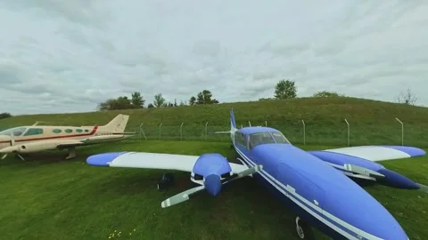 Cessna 401 and Piper PA-30 Twin Comanche... | Stock Video | Pond5