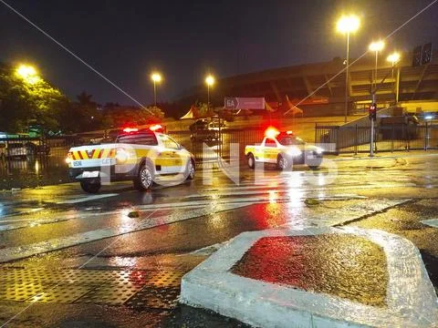 CET cars in front of morumbi stadium flood night ~ Hi Res #167738633