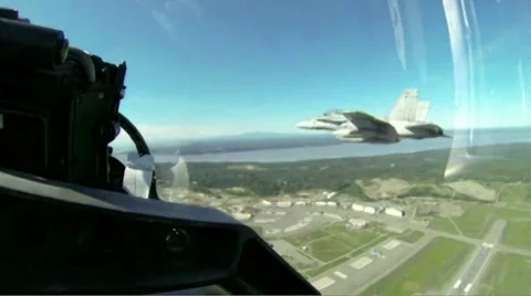 CF-18 Hornet Fighter Jet Peel Off Cockpi... | Stock Video | Pond5