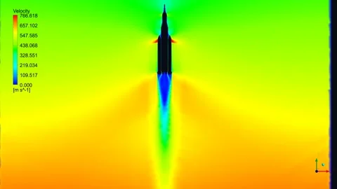 CFD Hypersonic flow simulation of rocket... | Stock Video | Pond5