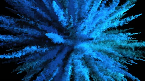 cg animation of blue powder explosion on... | Stock Video | Pond5