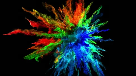 Cg animation of color powder explosion o... | Stock Video | Pond5