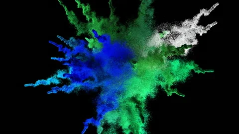 cg animation of color powder explosion o... | Stock Video | Pond5