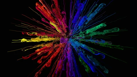 cg animation of color powder explosion o... | Stock Video | Pond5