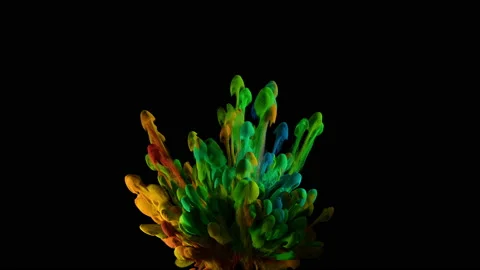 cg animation of color powder explosion o... | Stock Video | Pond5