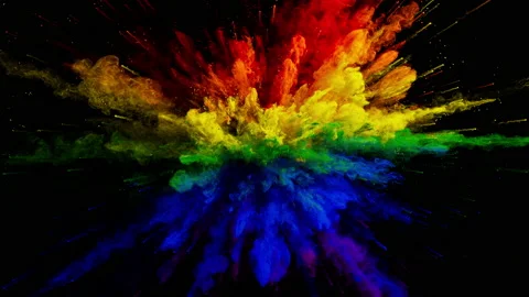 Cg animation of color powder explosion o... | Stock Video | Pond5