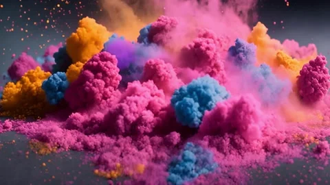 Cg Animation Of Color Powder Explosion | Stock Video | Pond5