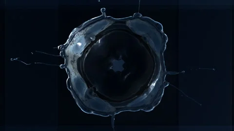 CG animation of a crown splash in slow m... | Stock Video | Pond5