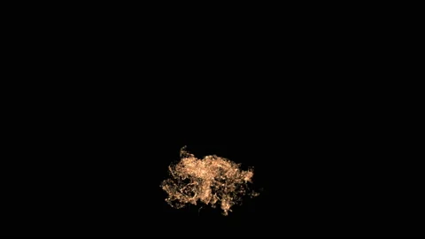 Cg animation explosion of golden dust on... | Stock Video | Pond5