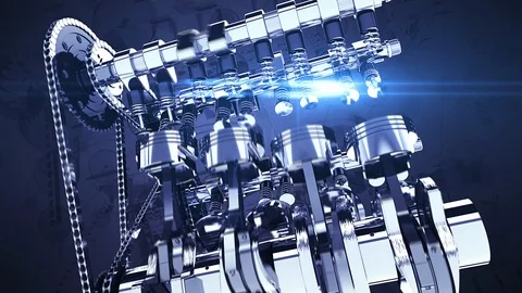 CG Animation Of A Fuel Injected V8 Engin... | Stock Video | Pond5