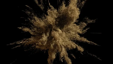 Cg animation of gold powder explosion on... | Stock Video | Pond5