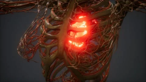 CG Animation Of A Sick Human Heart | Stock Video | Pond5
