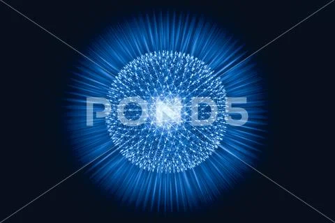 CG model structure form of Nucleus Atom Nuclear explode bomb emit x-ray ...