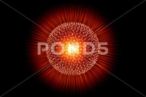 CG model structure form of Nucleus Atom Nuclear explode bomb emit x-ray ...