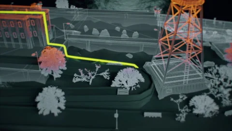 CGI animated view of prison escape route... | Stock Video | Pond5