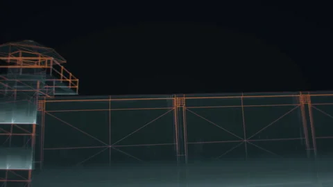 CGI animated view of prison exterior, US... | Stock Video | Pond5