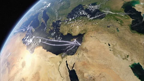 CGI animation of Orbiting Earth from eas... | Stock Video | Pond5