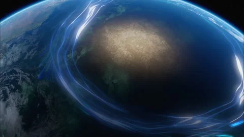 CGI animation of planet earth with blue ... | Stock Video | Pond5