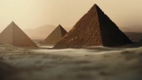 CGI animation of pyramid night panorama ... | Stock Video | Pond5