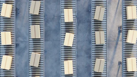 CGI Animation: A queue of cardboard boxe... | Stock Video | Pond5