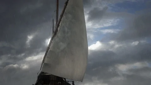 CGI animation shot of ship sailing in st... | Stock Video | Pond5
