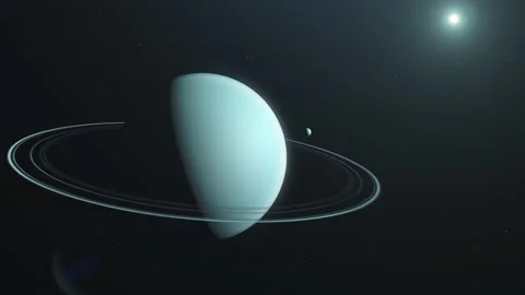CGI Animation: The Uranus with moons sho... | Stock Video | Pond5
