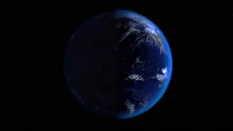 CGI Animation: View of earth rotating on... | Stock Video | Pond5