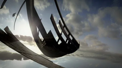 CGI shot of a Viking longship built with... | Stock Video | Pond5