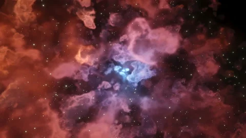 CGI Space Travel into a Beautiful Orange... | Stock Video | Pond5