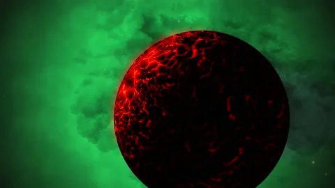 CGI Zoom in by red alien planet in front... | Stock Video | Pond5